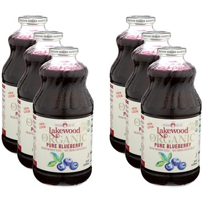 Lakewood Organic Pure Blueberry Juice - Case of 6 - 32 fl oz : Target