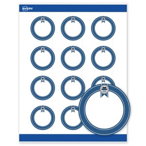 Avery® Matte 2" Diameter Labels, Navy & Silver Hat & Bow, 120ct : Target