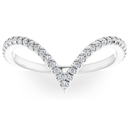 Pompeii3 1/4ct Diamond V Shape Ring Contour Stackable Band In White ...