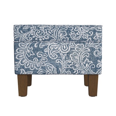 Medium Storage Ottoman Denim - Homepop: Upholstered Footstool ...