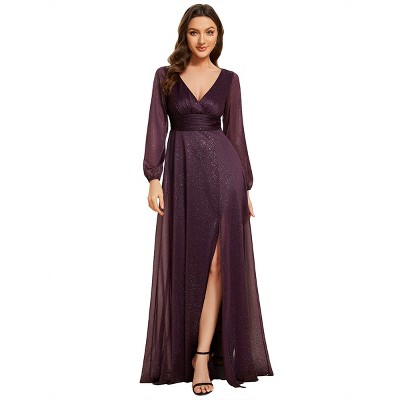 Dark Purple Plus Size Floor Length Formal Dresses Ep00739, 8 : Target