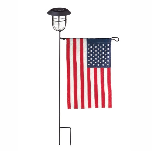 Evergreen 12.5 X 18 American Applique Garden Applique Flag With Solar ...