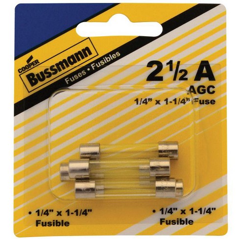 Bussmann 2-1/2 Amps Fast Acting Glass Fuse 5 Pk : Target