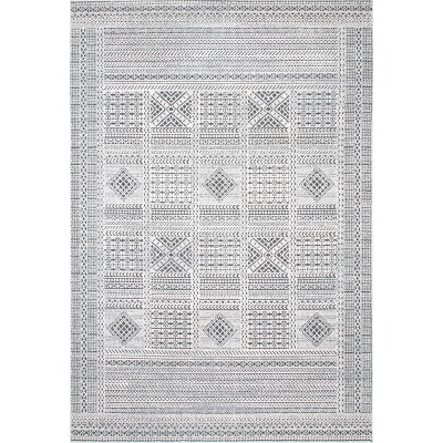 Nuloom Madge Contemporary Tiled Fringe Area Rug, 5' X 8', Gray : Target