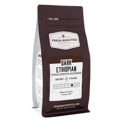 Fresh Roasted Coffee, Dark Ethiopian Yirgacheffe Coffee, Dark Roast Ground Coffee - 12oz : Target