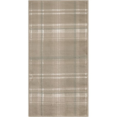 Nourison Grafix Contemporary Plaid Area Rug Taupe 2' X 4' : Target