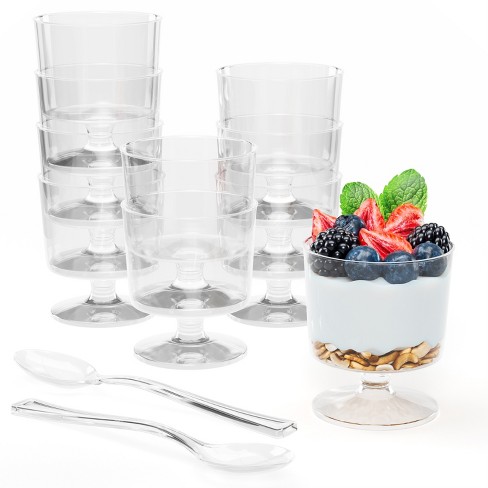 Exquisite 200 Count Mini Dessert Cups With Spoons - 100 Disposable 2 Oz ...