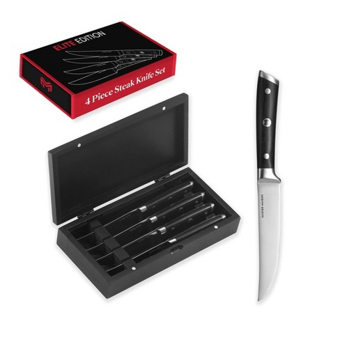 Master Maison 4-piece 5" Ultra Premium Steak Knife Set - Black : Target