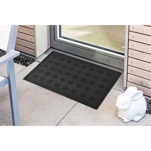 Evideco French Home Goods Outdoor Front Door Mat Drew Checkerboard ...