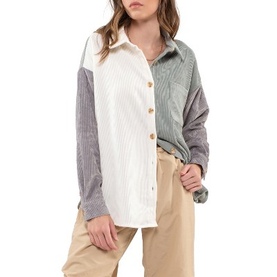 August Sky Women's Oversized Denim Shacket : Target