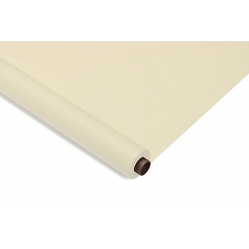 Crown 40 In. X 300 Ft. Plastic Disposable Tablecloth Roll - Ivory : Target