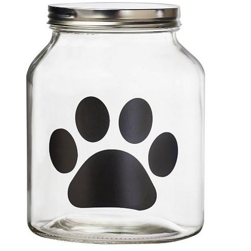 Amici Pet Buddy Paw Chalkboard Medium Glass Treats Storage Canister ...