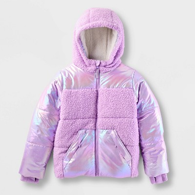 Kids' Solid Puffer Jacket - Cat & Jack™ Lavender S : Target