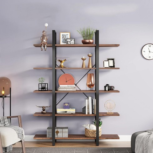 Hommoo 5-tier Industrial Bookshelf Retro Brown : Target