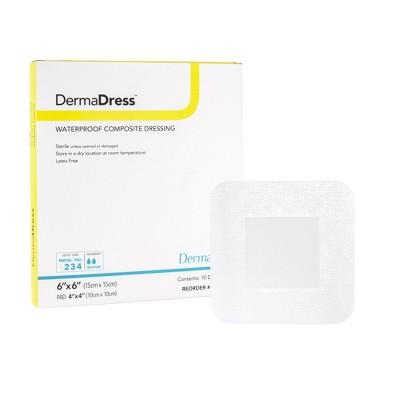 Dermarite Bordered Gauze Adhesive Wound Dressing, 6" X 6", 1 Count, 25 ...