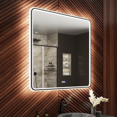 30x36 Rectangle Aluminum Mirror With Framed Led With Features : Target