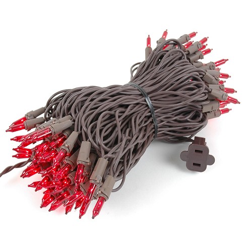 Novelty Lights Red 100 Light Incandescent Mini Christmas String Lights ...