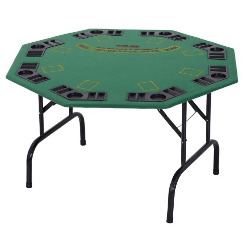 Soozier 47" 8 Player Folding Octagon Poker Table Blackjack Poker Game ...