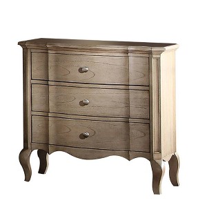 30 Chelmsford Nightstand Antique Taupe Acme Furniture 3 Drawers Cabriole Legs Wood Veneer Target