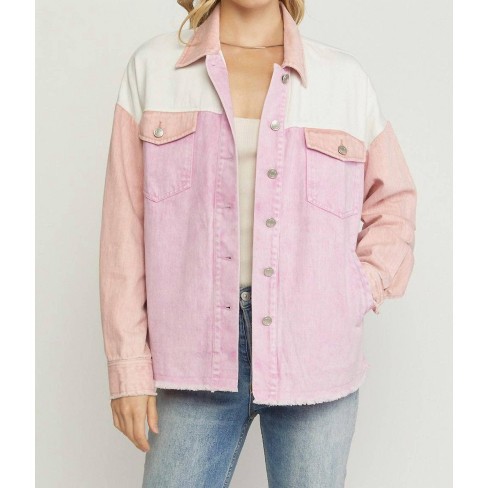 Women's Colorblock Denim Jacket - Entro 1x : Target