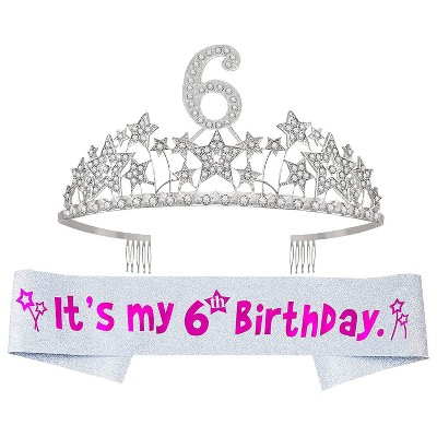 Ebe Emmasbyemma 6th Birthday Sash And Tiara For Girls, Gold : Target