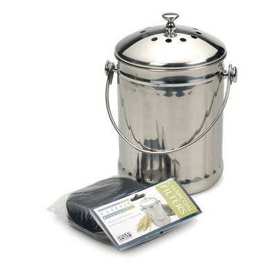 Norpro 1.5 Gallon Jumbo Stainless Steel Compost Keeper - Silver : Target