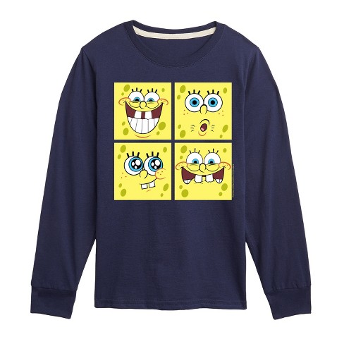Boys' Spongebob Squarepants Spongebob Face Long Sleeve Graphic T-shirt ...