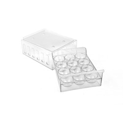 Mdesign Plastic Egg Storage Tray Holder For Refrigerator, 12 Eggs : Target