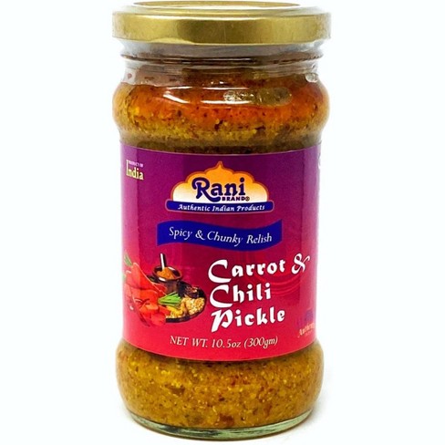 Carrot & Chilli Pickle (achar, Indian Relish) - 10.5oz (300g)- Rani ...