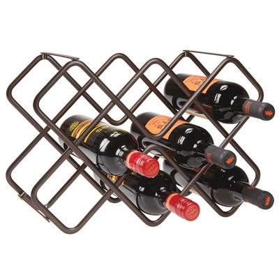 Mdesign Metal Freestanding Wine Rack Storage Organizer, Holds 8 Bottles ...