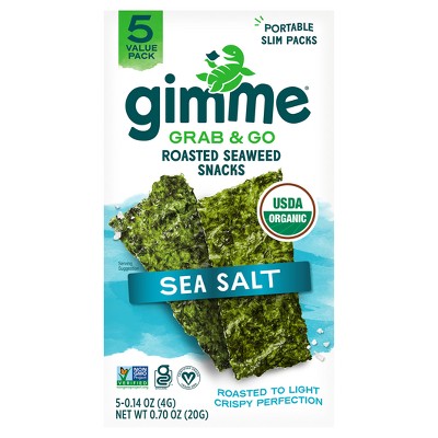 Gimme Organic Roasted Seaweed Snack Sea Salt .35oz : Target
