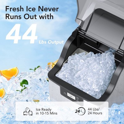 Nugget Ice Maker, Rapid Ice Making In 10-15min, 44lbs/24h, 3.3lb Ice ...