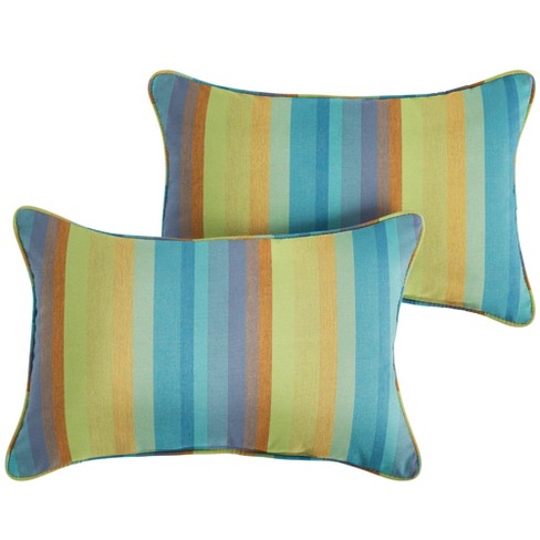 2pk Sorra Home 12"x18" Sunbrella Corded Indoor Outdoor Throw Pillow ...