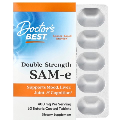 Doctor's Best Sam-e, Double Strength, 400 Mg, 60 Enteric Coated Tablets ...