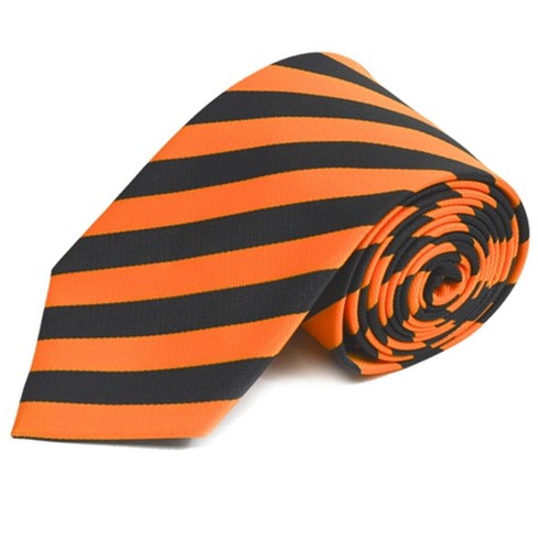 Men's College Stripes Orange And Black Woven 57" Long And 3.25" Wide ...