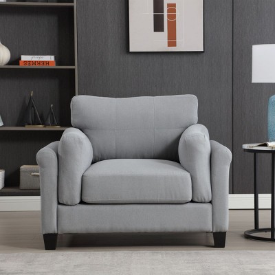 47"gray Single Sofa Chair,deep Seat Couch,contemporary Sofas For Living ...