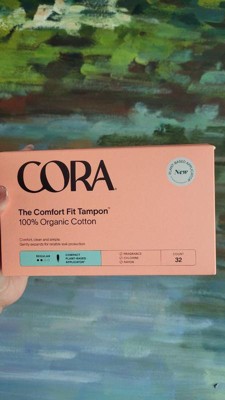 Cora Organic Cotton Tampons Mix Pack - Light/regular Absorbency - 32ct ...