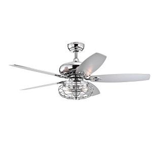 Warehouse Of Tiffany Silver Orchid Sebastian 52" Ceiling Fan Chrome Two ...
