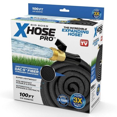 Hydrotech 50' Pro Expandable Max Flow Garden Hose Green: Durable, Kink ...