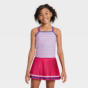 Girls' 4th of July Strappy Crop Active Tank Top - All In Motion™ : Target