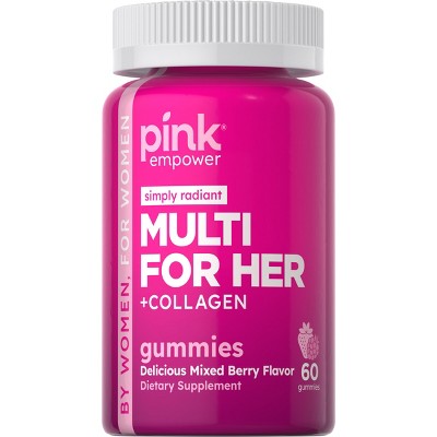Pink Vitamins Simply Radiant Multi For Her Plus Collagen Gummies ...