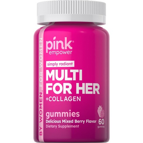 Pink Vitamins Simply Radiant Multi For Her Plus Collagen Gummies ...
