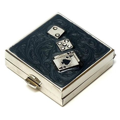 Speert Durable & Portable Metal Pill Boxes Model 9339 In Black Casino ...