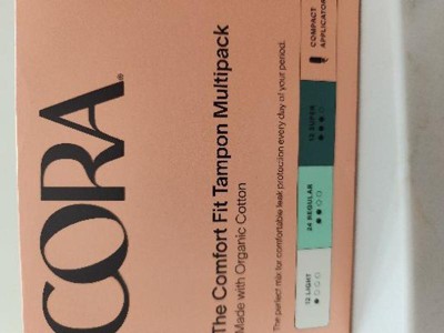 Cora Organic Cotton Tampons Mix Pack - Light/regular/super Absorbency ...