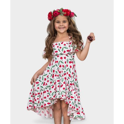 Spring So Sweet Cherry Print Cold Shoulder Maxi Sundress Mia Belle ...