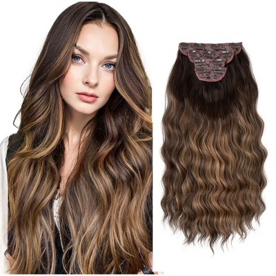 Alilang Long Curly Water Ripple Clip-in Hair Extensions For Women, 250g ...