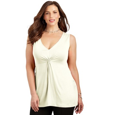 Catherines Women's Plus Size Curvy Collection Twist Front Tank - 1x ...