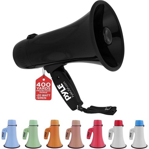 Pyle Portable Bullhorn Megaphone With Built-in Siren And Mp3 Input - 20 ...