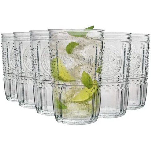 Bormioli Rocco Romantic Cooler 16 Ounce Drinking Glass, 6-piece, Clear ...