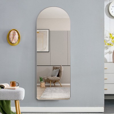 31.5"x 71" Silver Oversized Arched Mirror Full Length Extra Large Floor ...